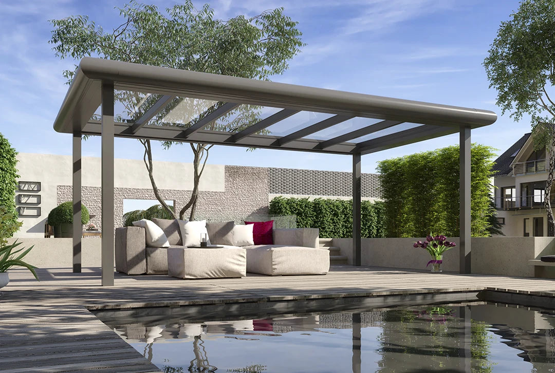 Flachdach-Terrassenüberdachung Alu | freistehend